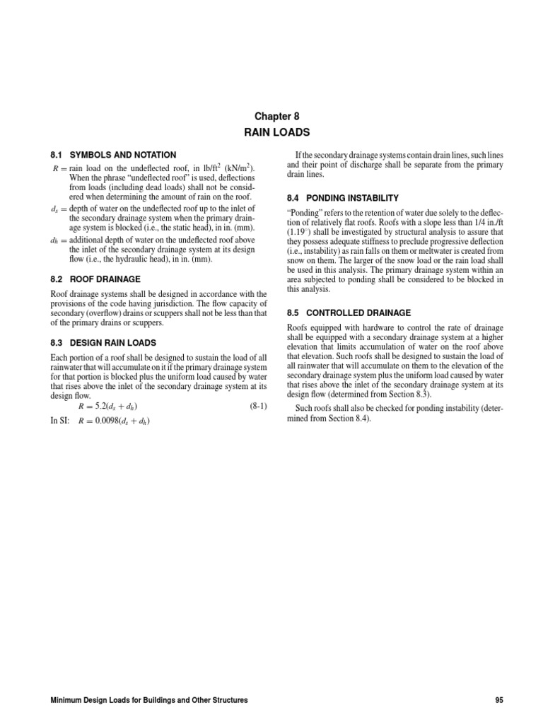Rain Loads: 8.1 Symbols and Notation | PDF | Civil Engineering ...