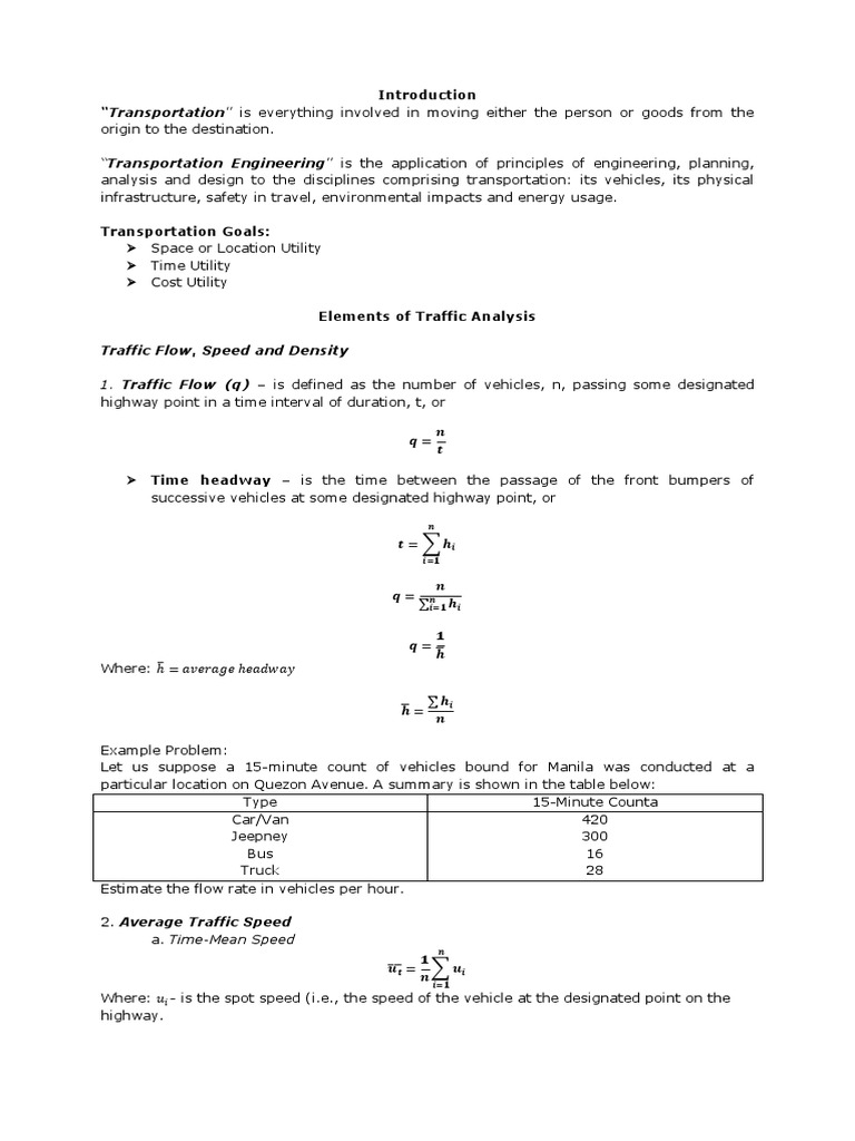 "Transportation Engineering" Is The Application of Principles of ...
