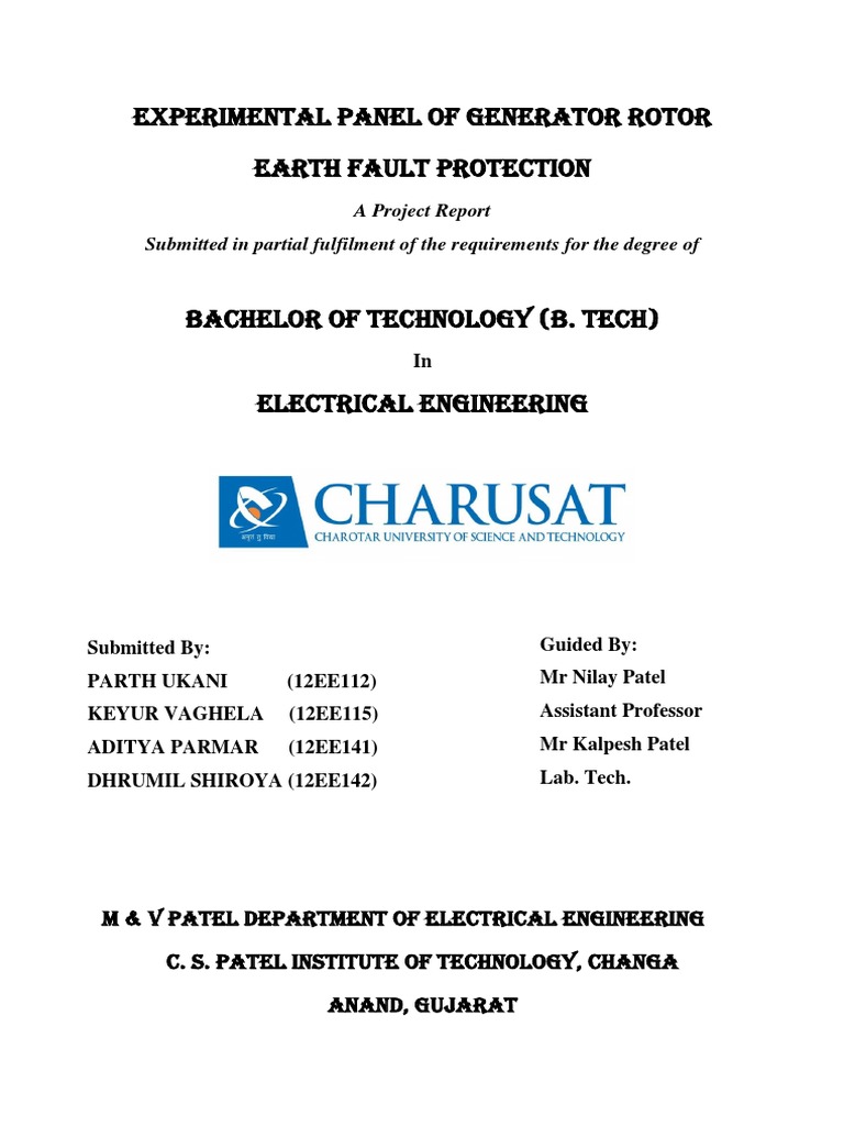 Rotor Earth Fault Protection of Generator | PDF | Electrical Components ...
