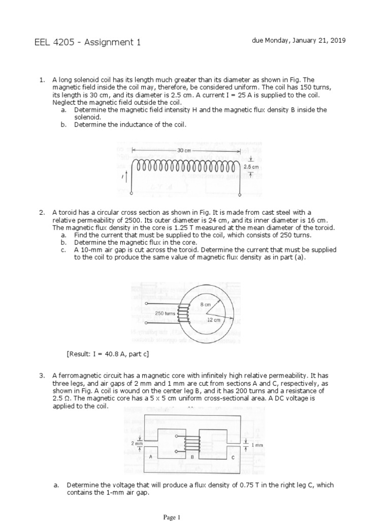 Assignment 1 | PDF | Inductor | Inductance