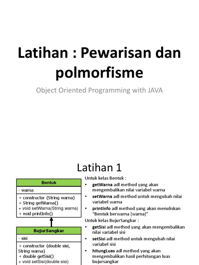 Latihan OOP dengan Java | PDF | Metode & Bahan Ajar
