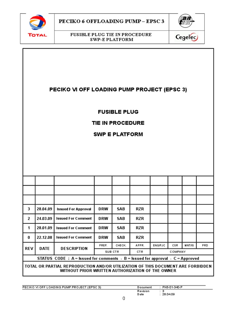 Fusible Plug Procedure SWP-E - Rev 3 | PDF | Leak | Valve
