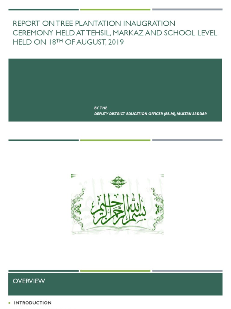 Report On Tree Plantation Inaugration Ceremony Held at | PDF