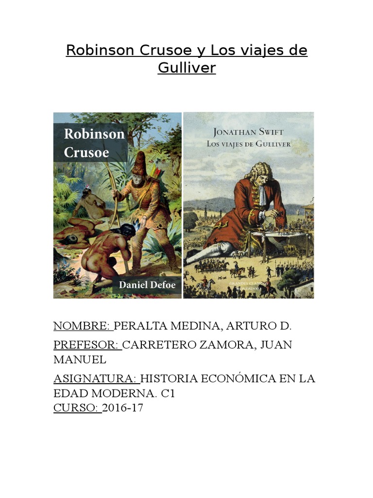 Análisis Del Robinson Crusoe y Los Viajes de Gulliver. | PDF ...