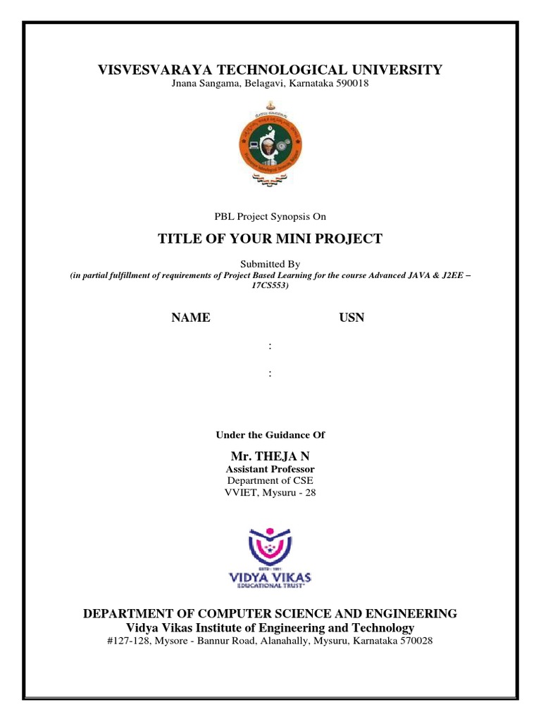 Visvesvaraya Technological University: Jnana Sangama, Belagavi ...