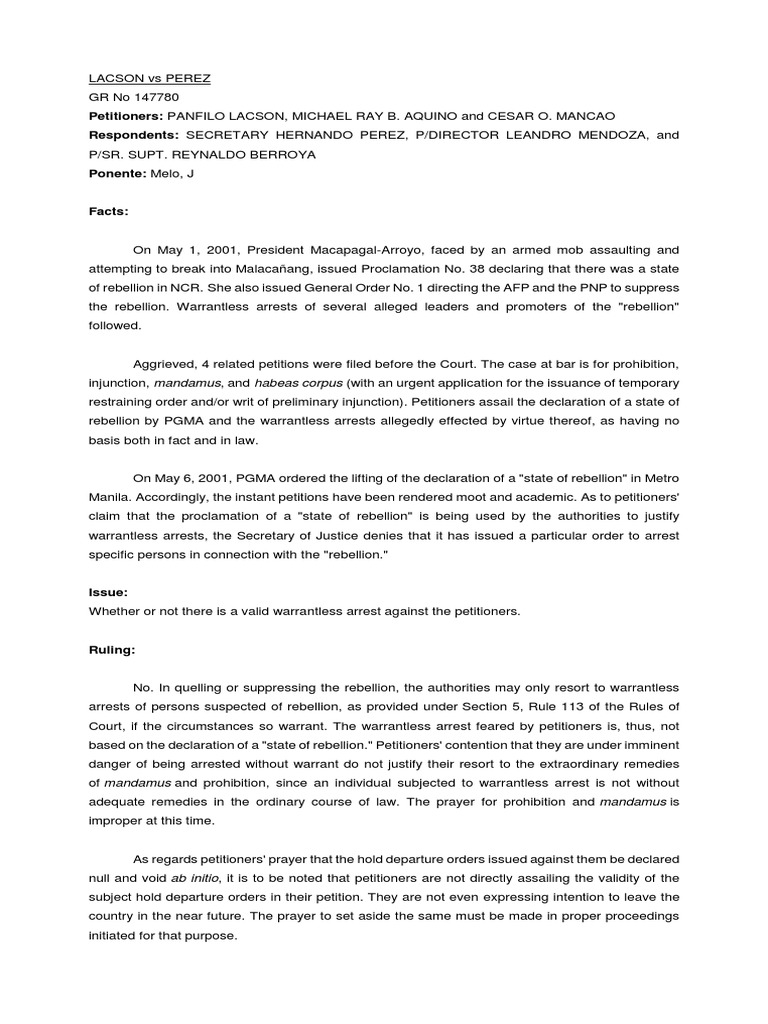 Petitioners: Panfilo Lacson, Michael Ray B. Aquino and Cesar O. Mancao ...