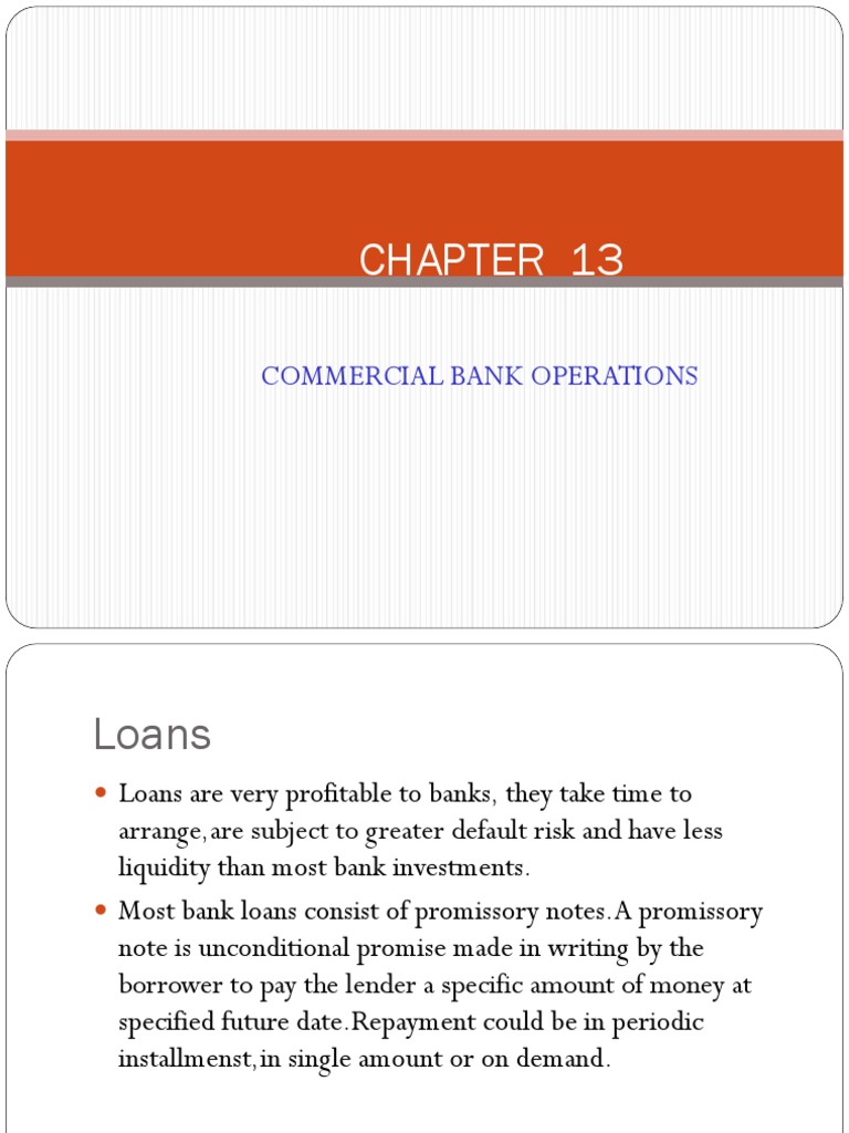 Commercial Bank Operations | PDF | Loans | Promissory Note