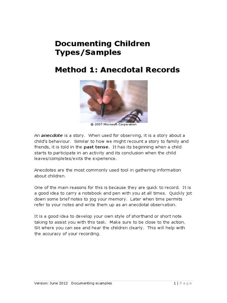 Documenting Childrens Learning Examples PDF | PDF | Aggression | Time