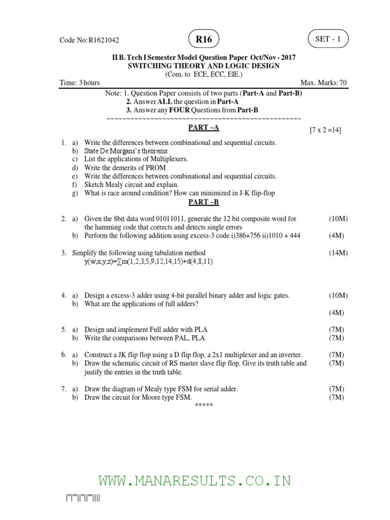 WWW - Manaresults.Co - In: II B. Tech I Semester Model Question Paper ...