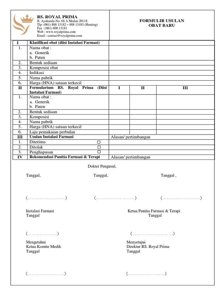 Form. Usulan Obat Baru | PDF