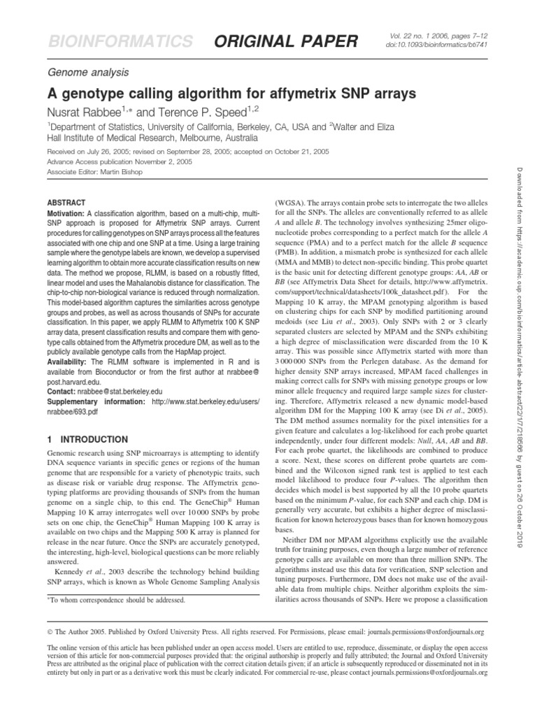 Bioinformatics: Original Paper | PDF | Covariance Matrix | Single ...