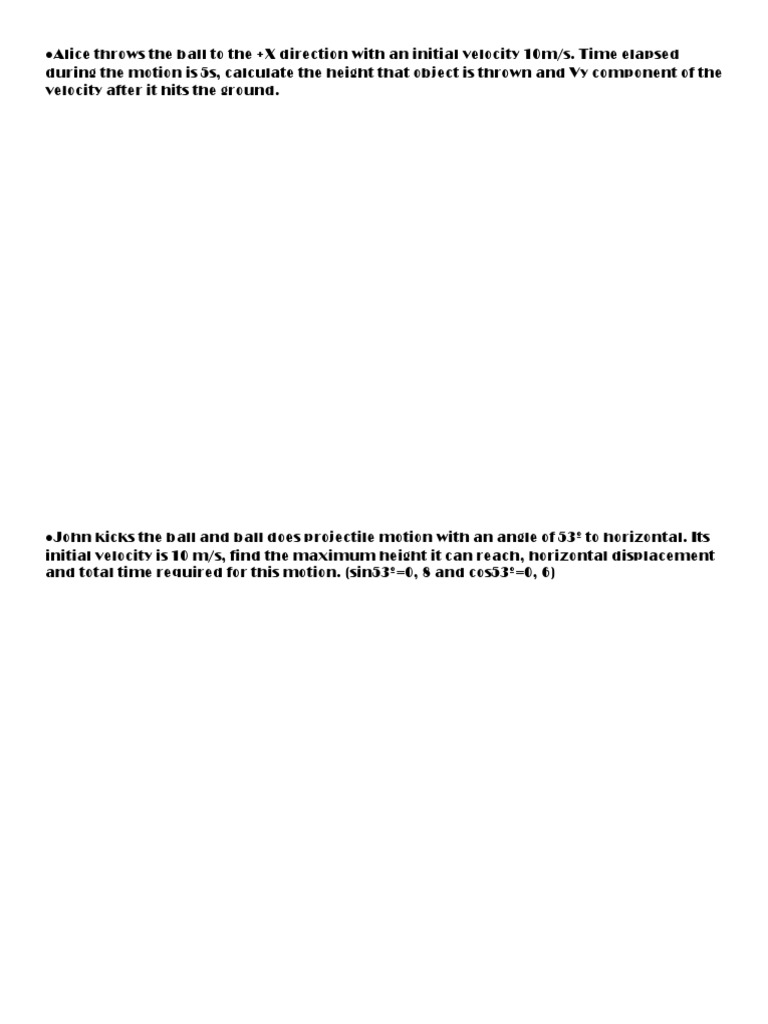 10 Examples of Projectile Motion | PDF | Projectiles | Physical Quantities