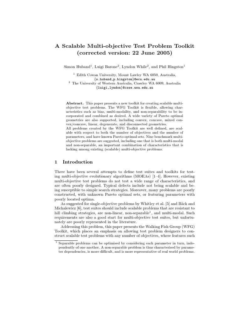 WFG Toolkit | PDF | Mathematical Optimization | Function (Mathematics)