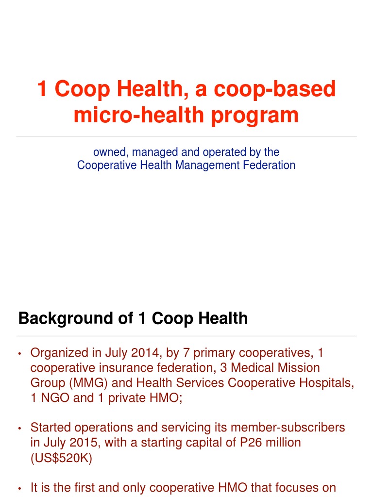 1 Coop Health: Affordable HMO Benefits | PDF | Cooperative | Physical ...
