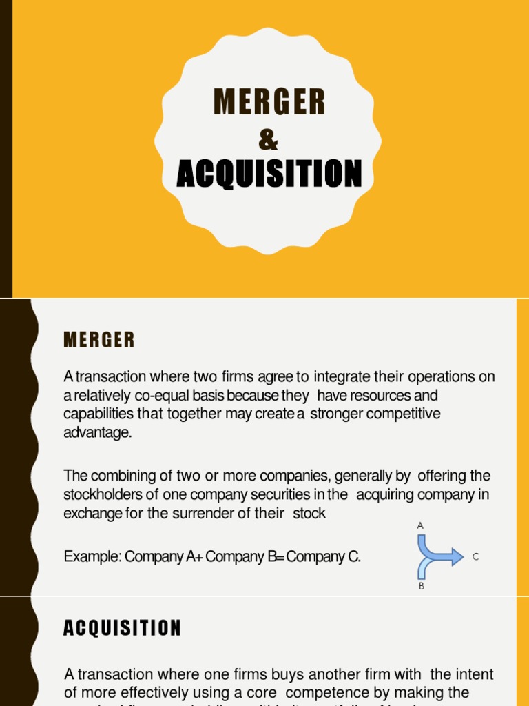 Merger | PDF | Takeover | Mergers And Acquisitions