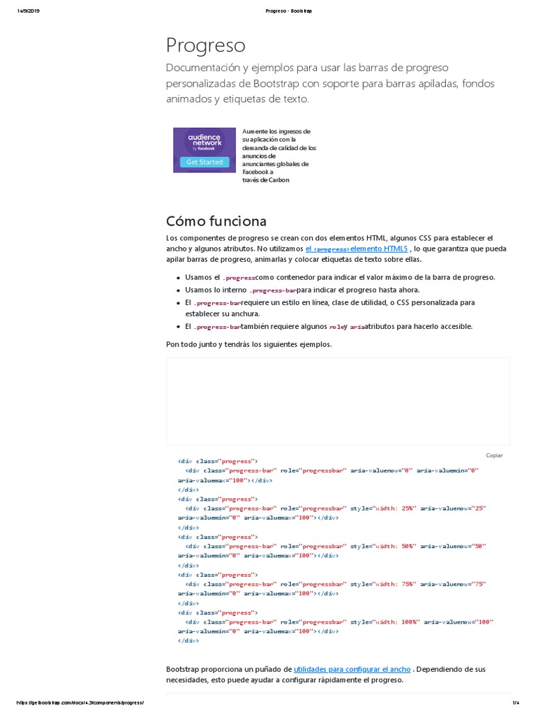 Progreso Bootstrap | PDF | Bootstrap (marco frontal) | Hojas de estilo en cascada