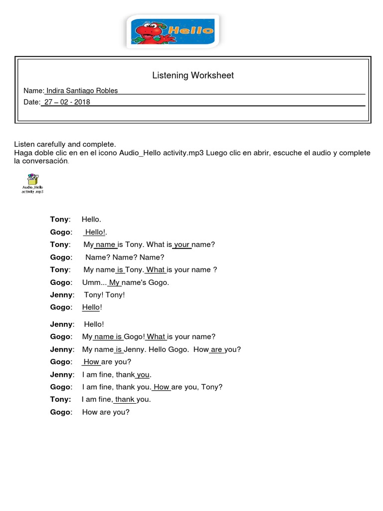 Listening Activity: Conversation Practice | PDF