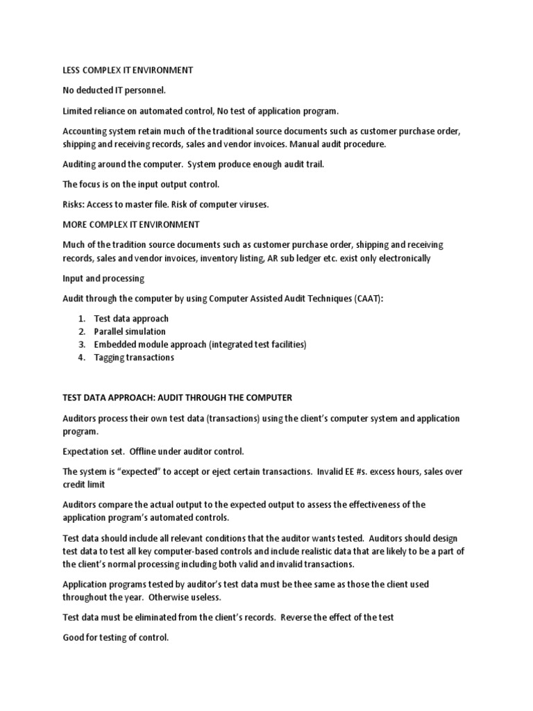 Test Data Approach: Audit Through The Computer | PDF | Audit | Computer ...
