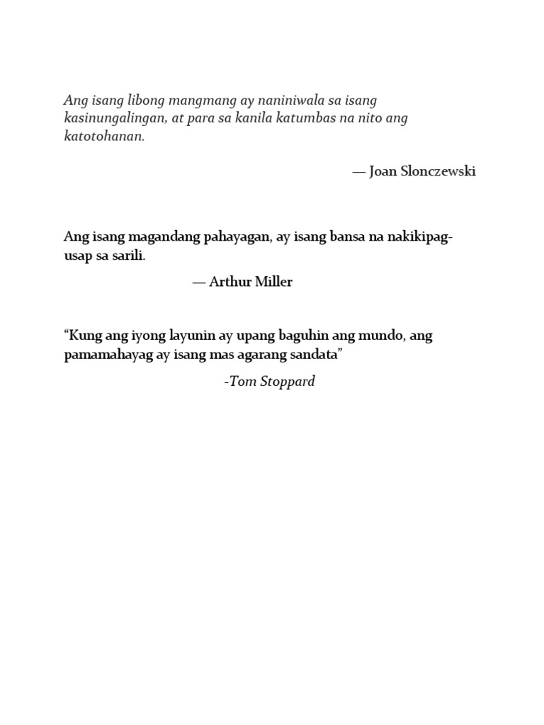 Journalism Quotes Tagalog | PDF
