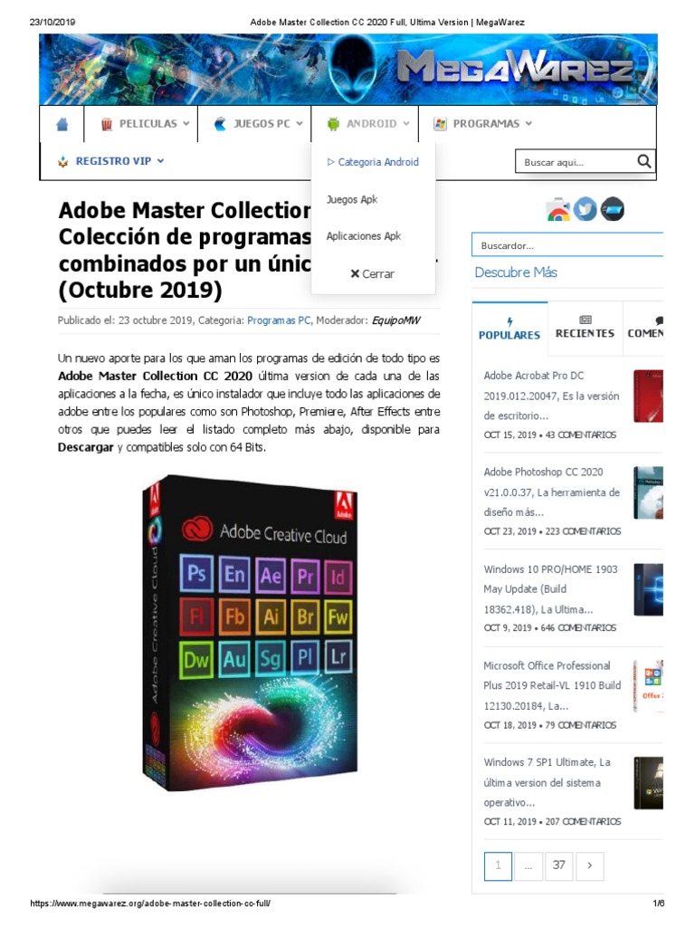 Adobe Master Collection CC 2020 Full, Ultima Version - MegaWarez | PDF ...