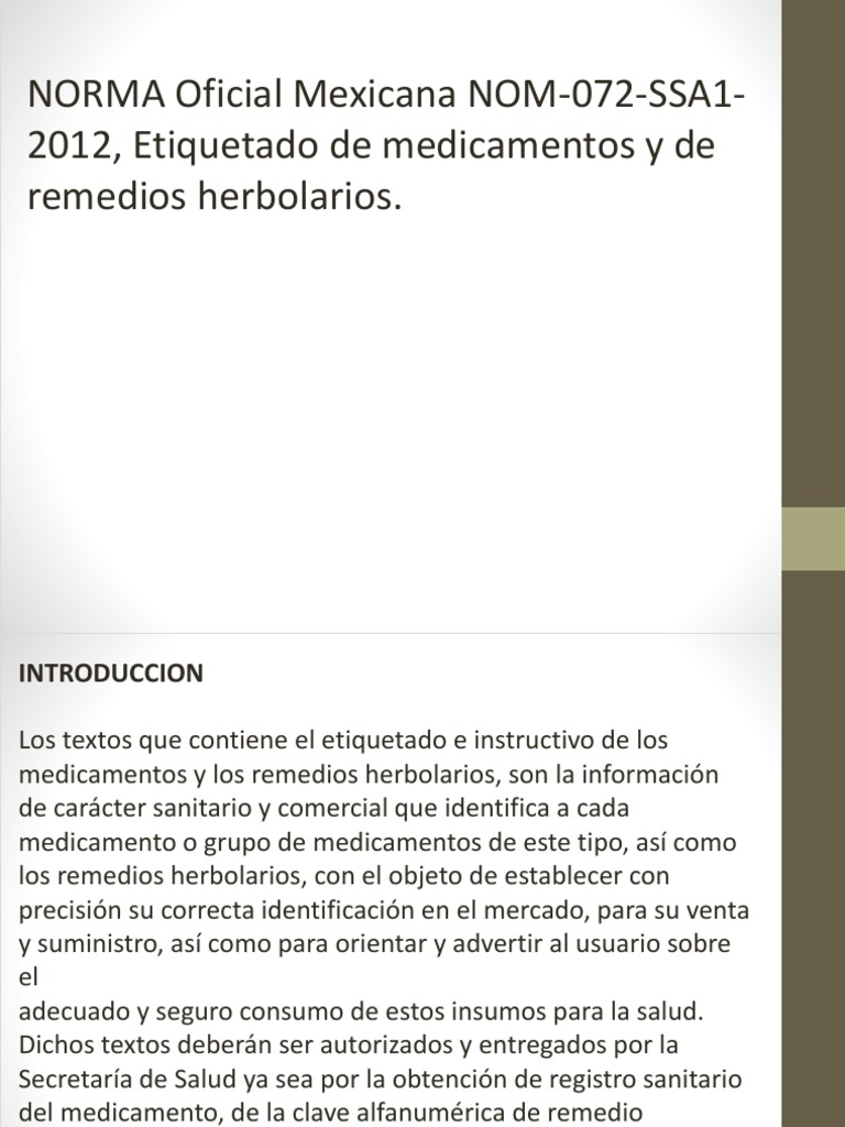 Nom 072 | PDF | Medicamentos con receta | Farmacia