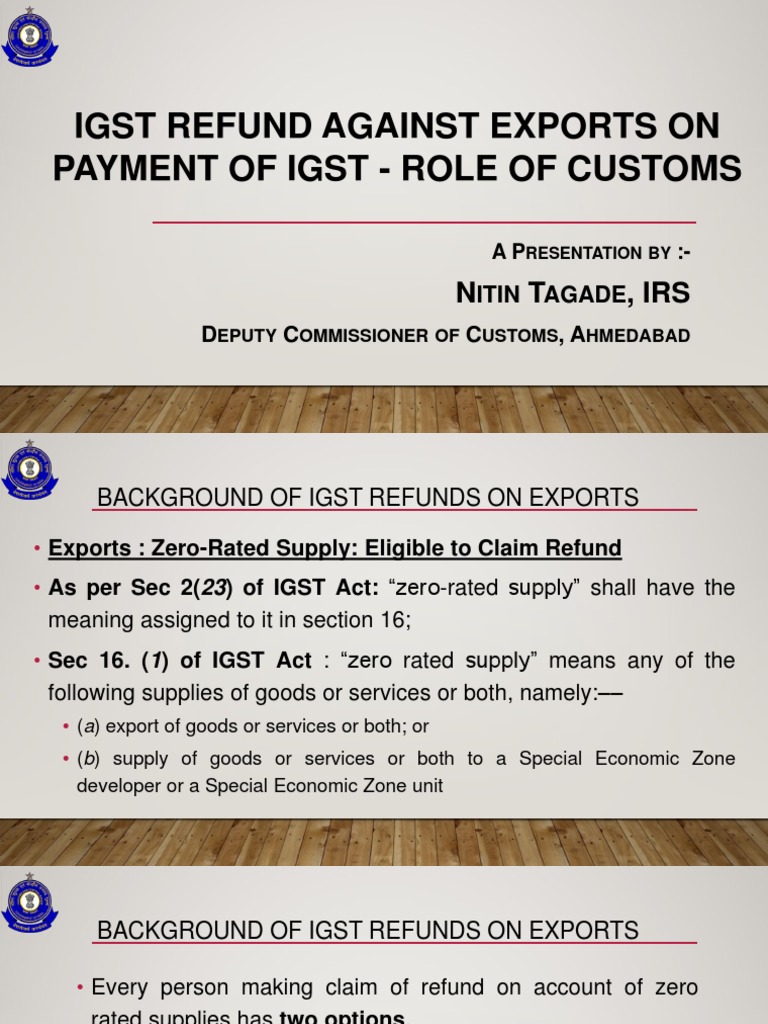 IGST Refund Presentation | PDF | Invoice | Government Finances