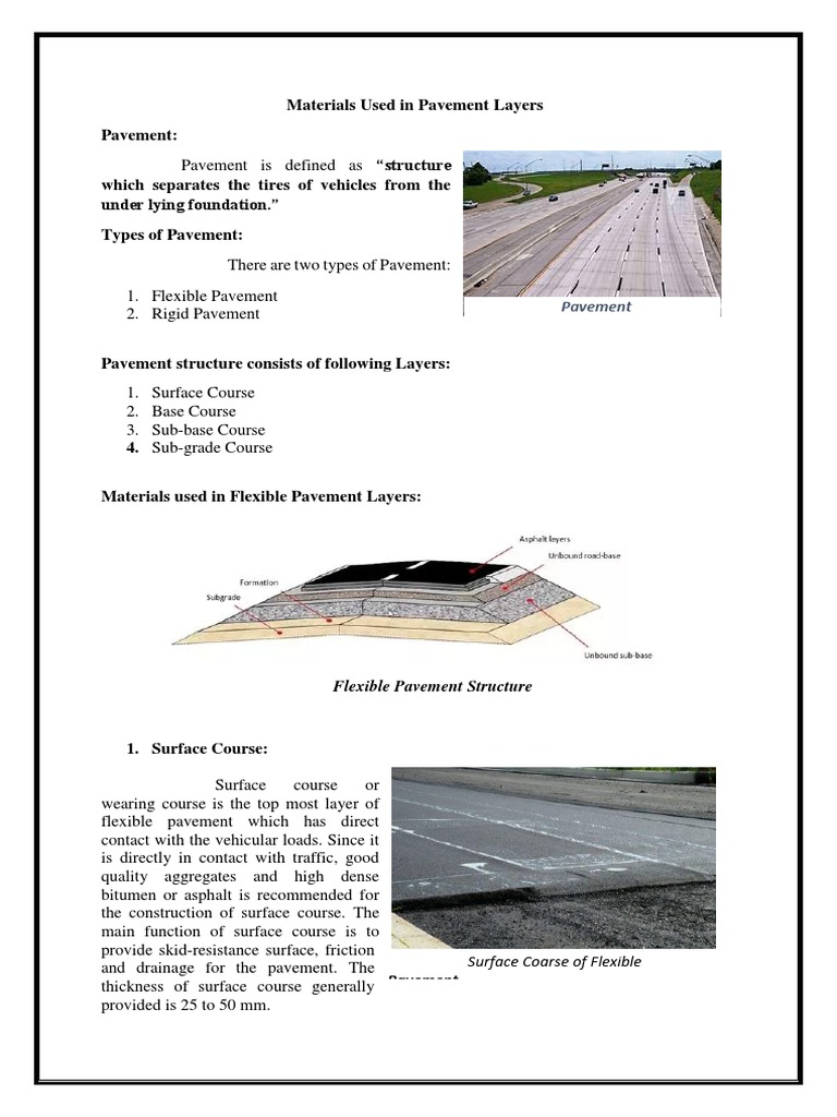 Materials Used in Pavement Layers | PDF | Road Surface | Building ...