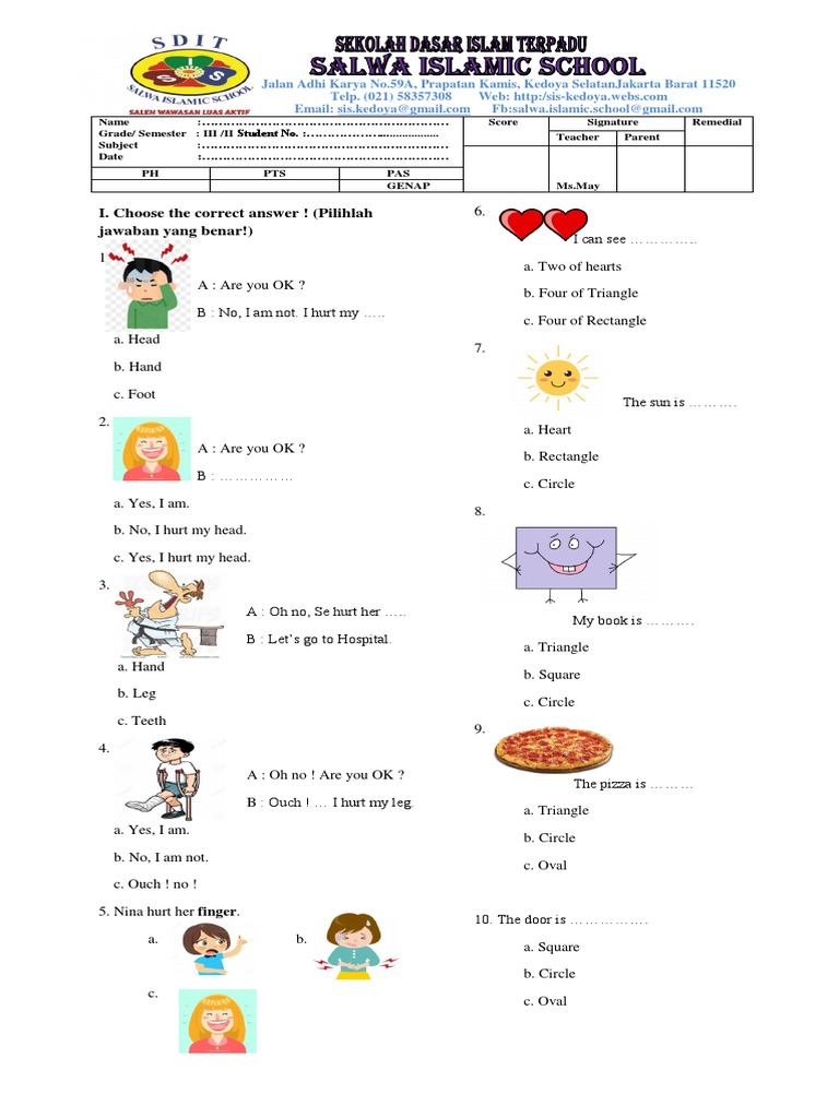 Salwa Islamic School Report Card | PDF | Sports | Teaching Mathematics