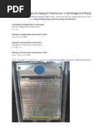 Transformer VA, MVA, KVA, Rating Calculation | PDF | Transformer ...