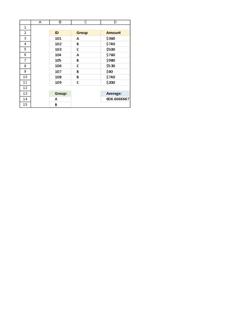 AVERAGE Based On Multiple Criteria | PDF