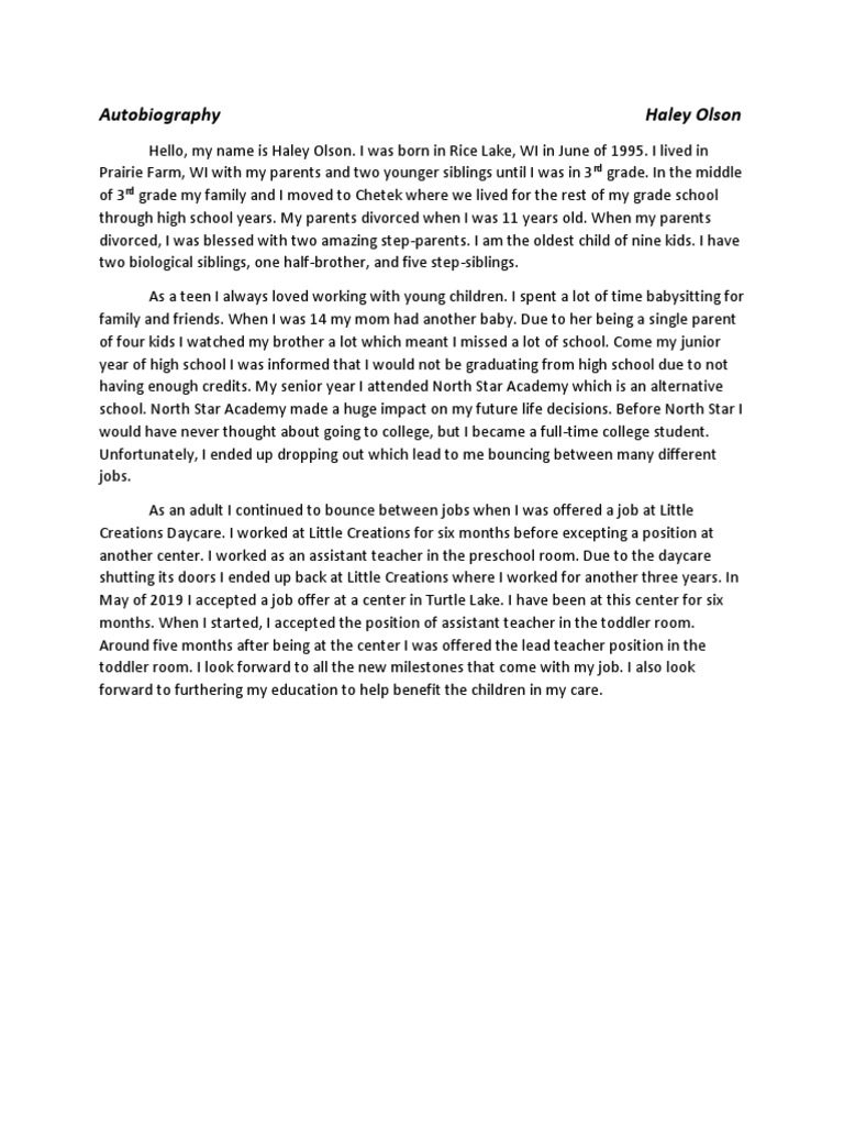 Autobiography | PDF | Language Arts & Discipline | Lifestyle