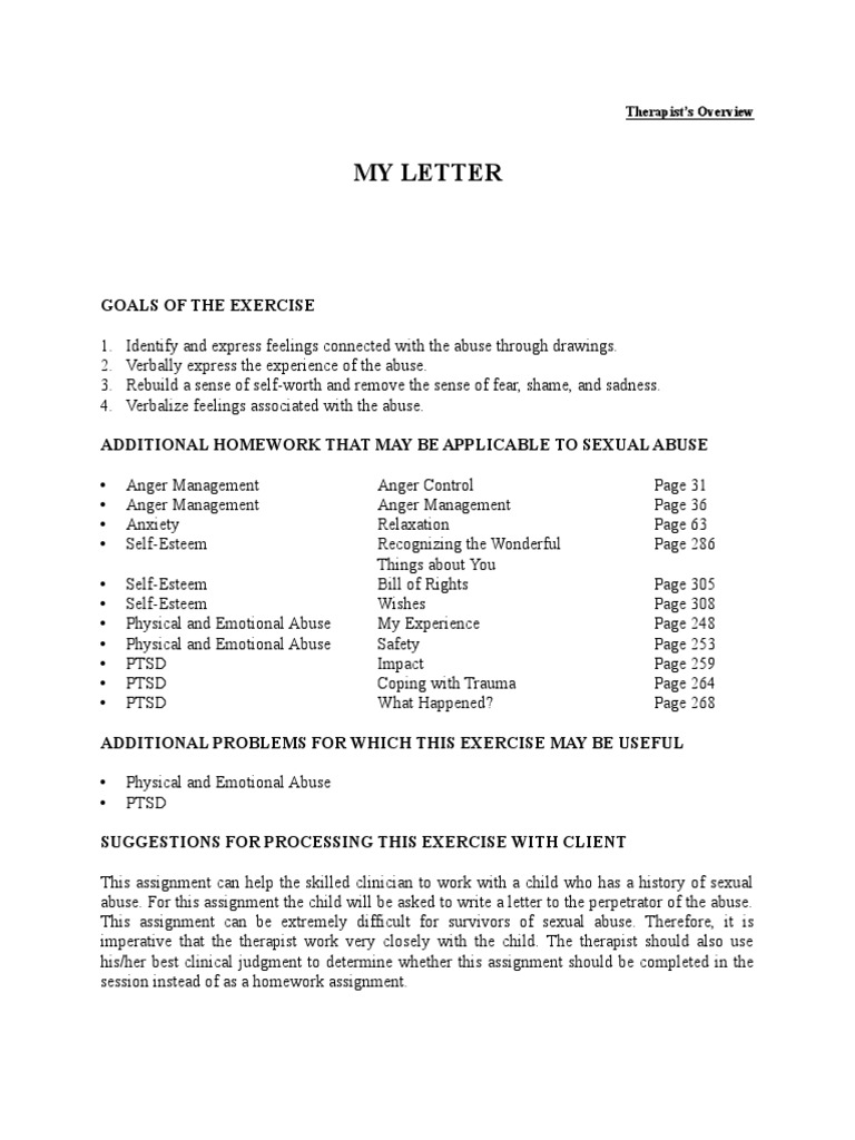 My Letter | PDF | Posttraumatic Stress Disorder | Homework