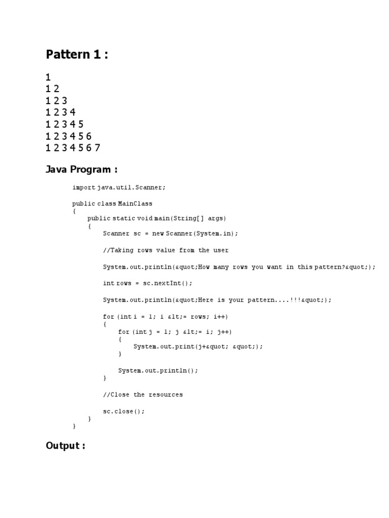Pattern Programs | PDF | Computing Platforms | Programming Paradigms