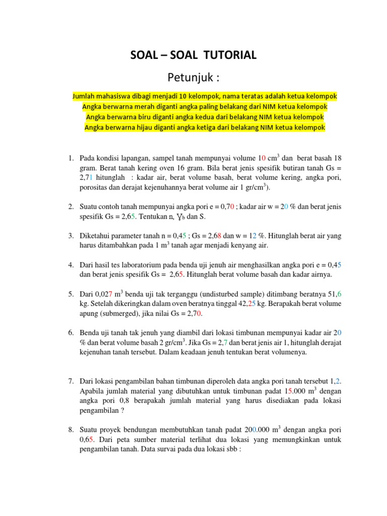 Soal Tutorial | PDF