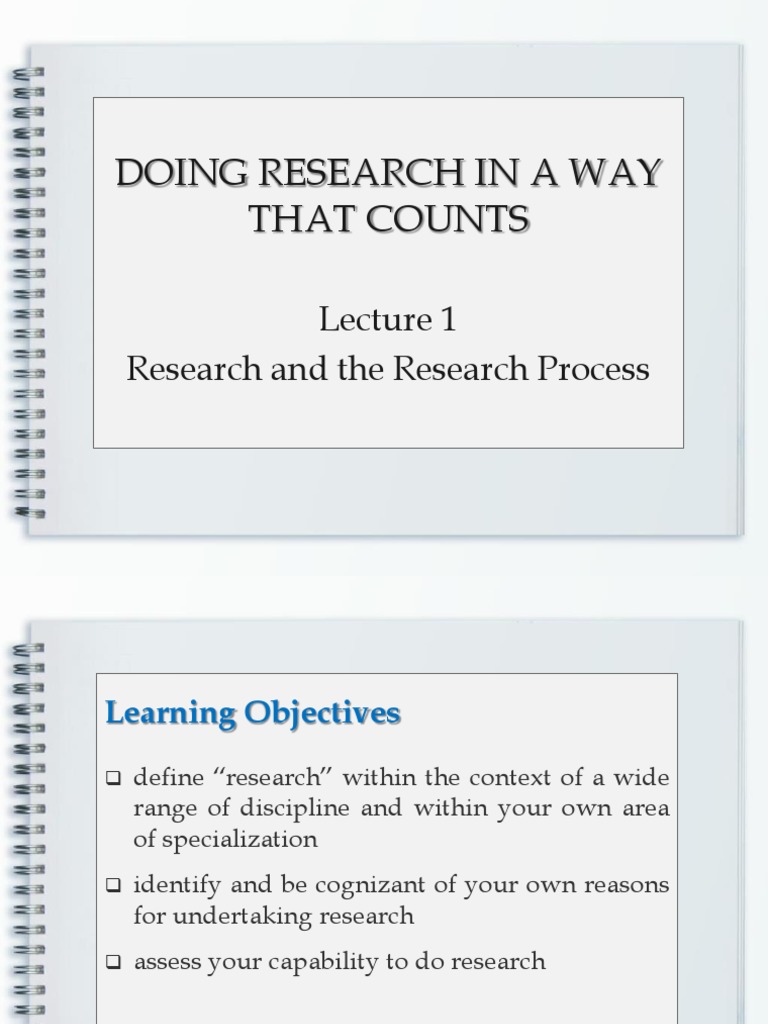 Doing Research in A Way That Counts: Research and The Research Process ...