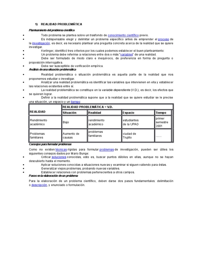 Realidad Problematica | PDF | Teoría | Teoría de la justificación
