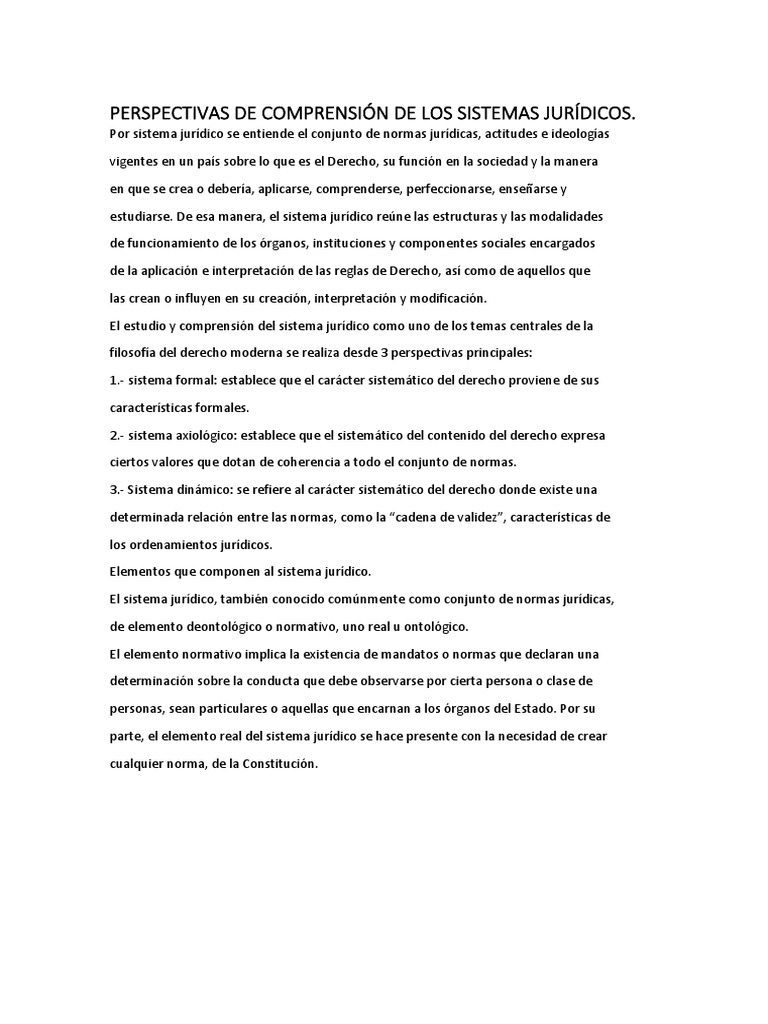 Perspectivas de Comprensión de Los Sistemas Jurídicos | PDF