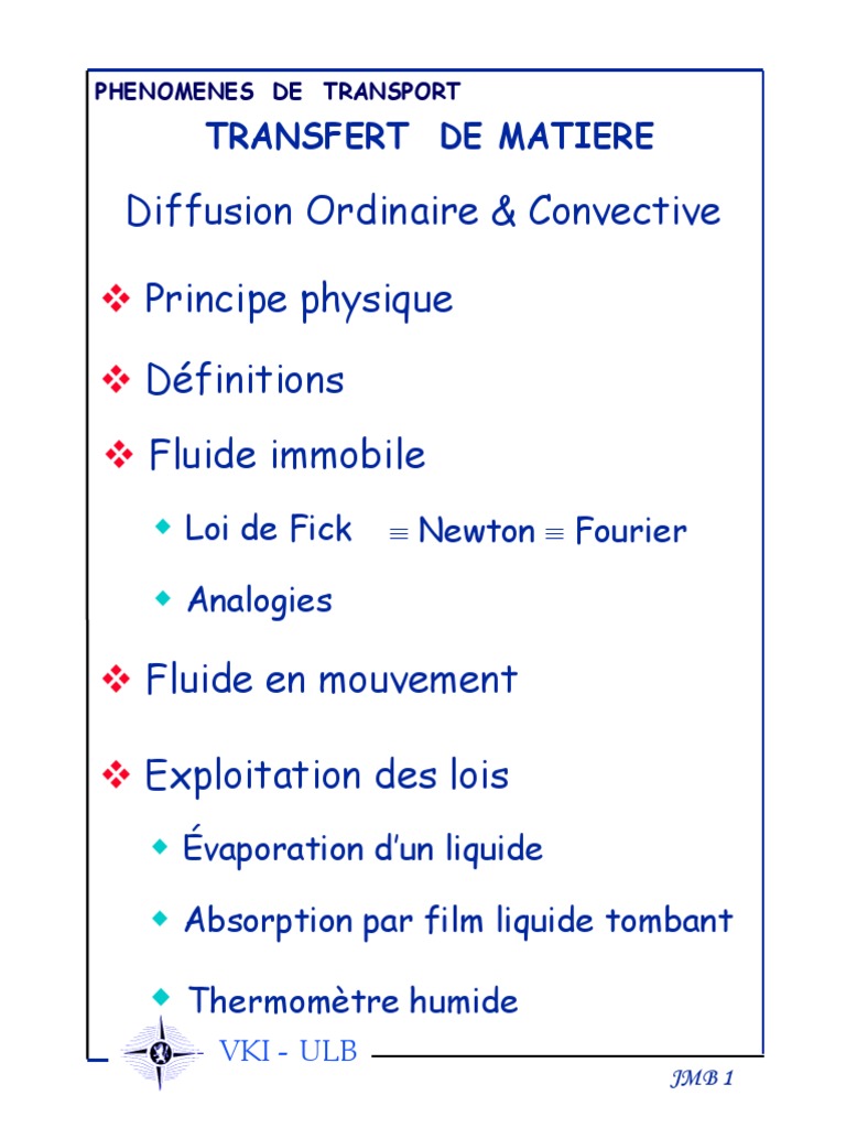 MECAH300 Slides6 | PDF | Phénomène de transfert | La diffusion