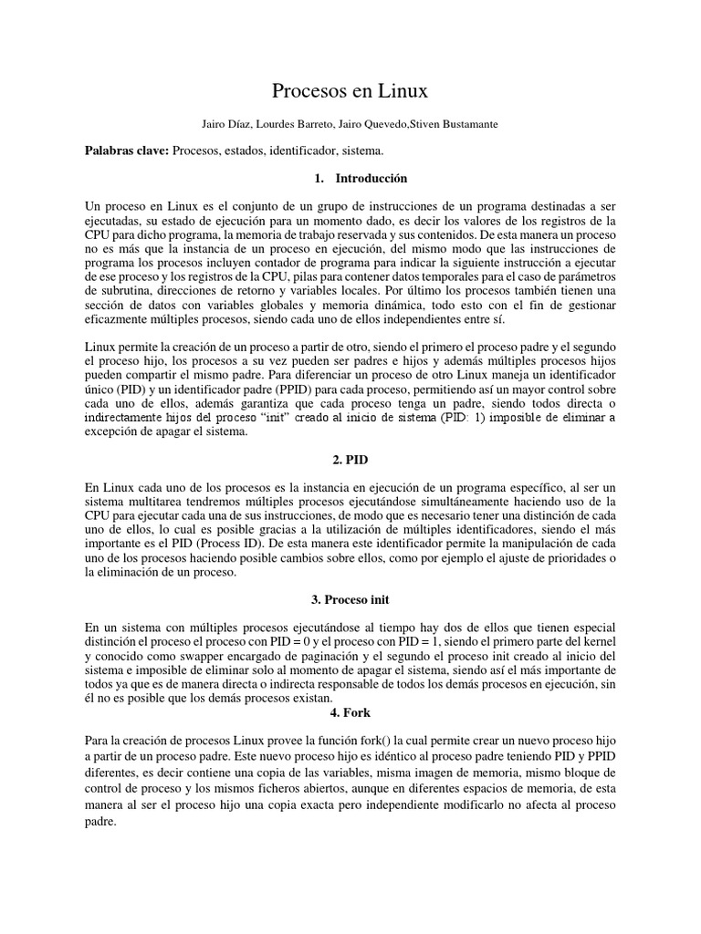 Gestión de procesos en Linux: estados, identificadores y creación de ...