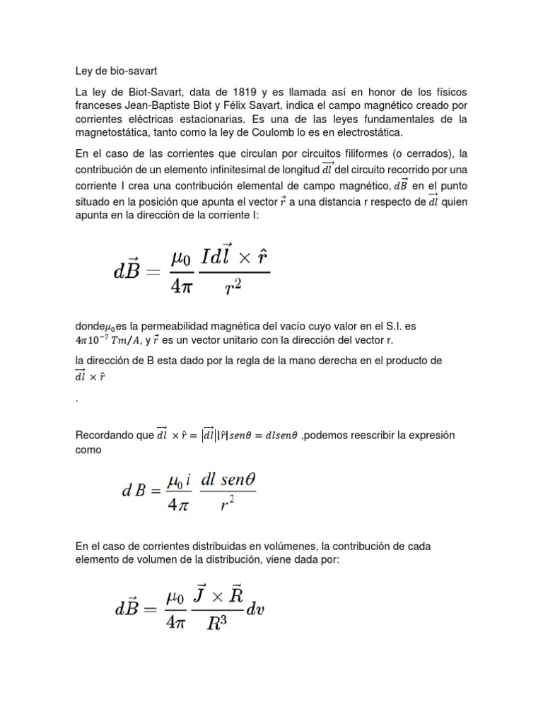 Ley de Biot-Savart | PDF | Física | Fuerza