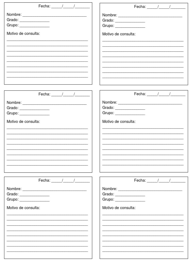 FORMATO-Fichas de Consulta | PDF