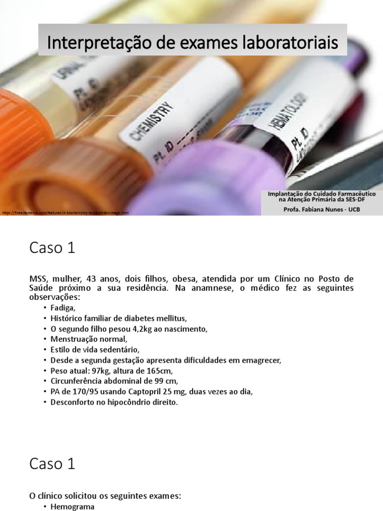 Interpretação de Exames Laboratoriais - Curso SES - Atenção ...