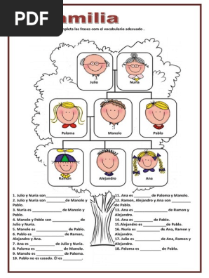 Hojas De Trabajo Sobre La Familia Mi Familia, Actividad Para Colorear,