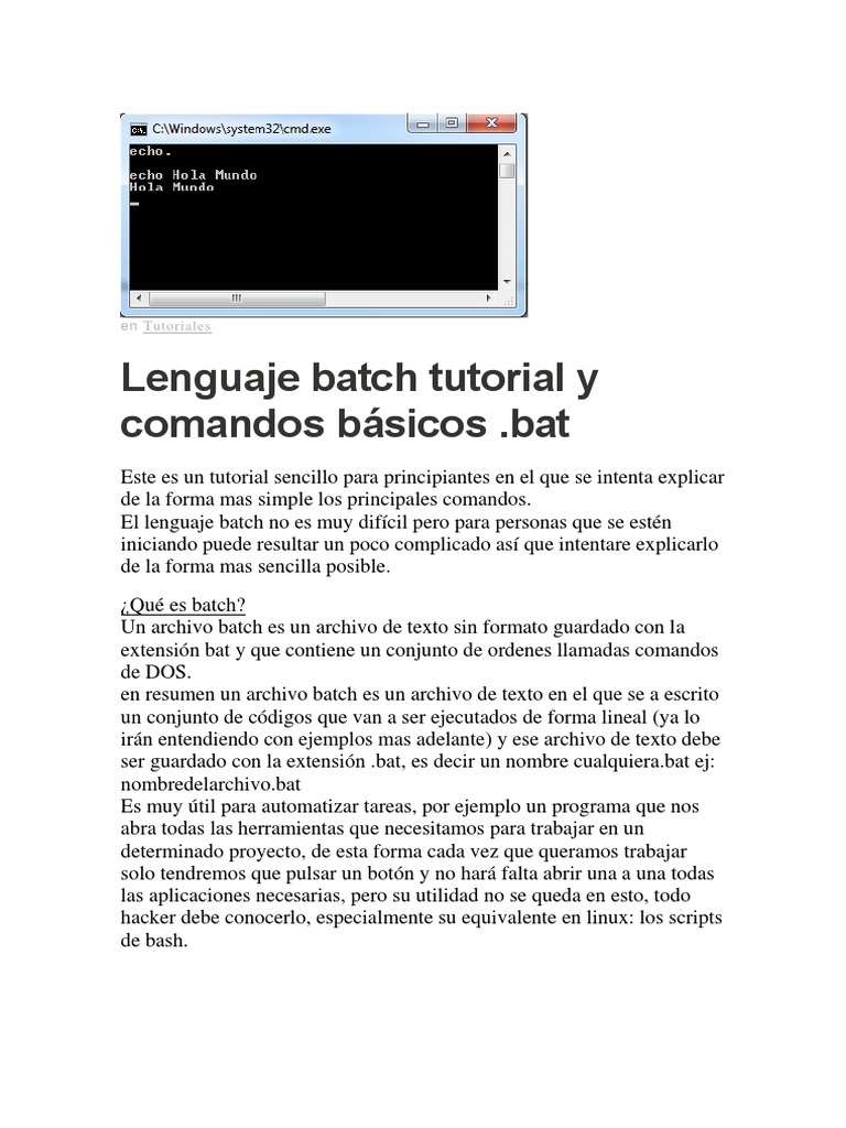 Manual Básico Batch | PDF | Archivo de computadora | Color