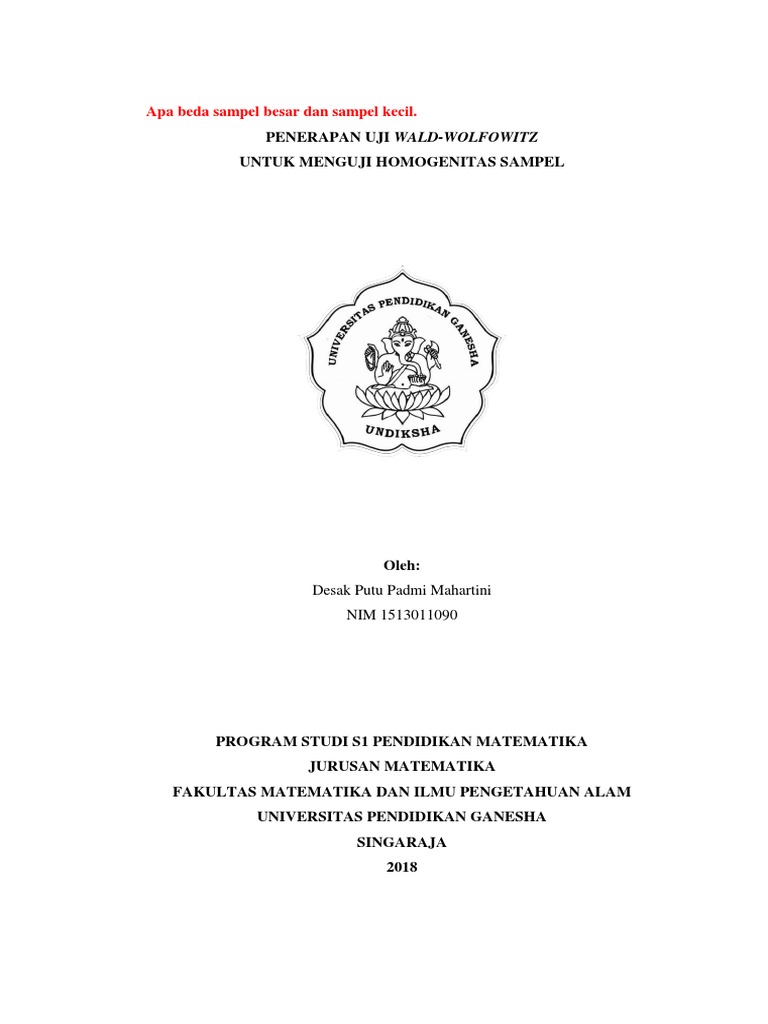 Uji Wald Wolfowitz Run Test Desak Padmi | PDF