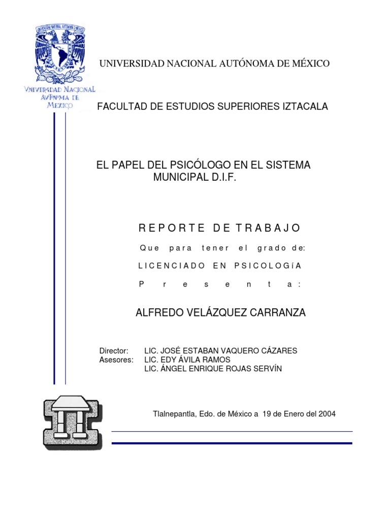 Reporte DIF | PDF | Sicología | Psicología clínica