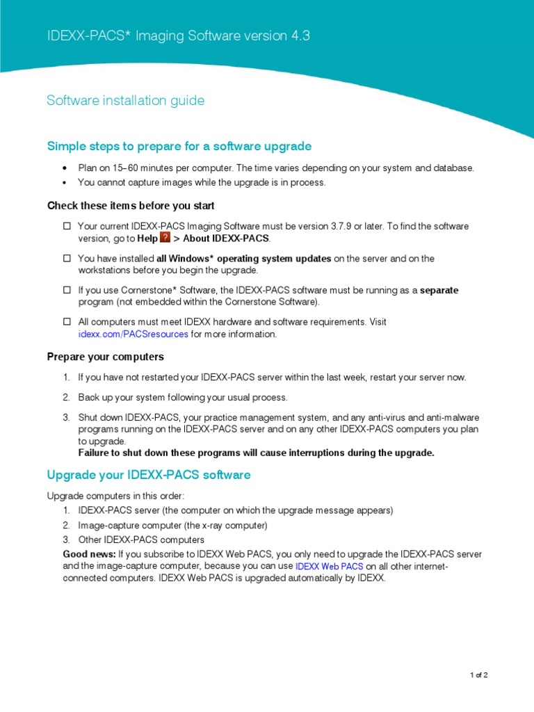 Pacs Imaging Software Guide 43 | PDF | Server (Computing) | Antivirus Software