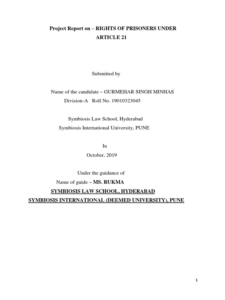 Prisoners' Rights Under Article 21 | PDF | Arrest | United States ...