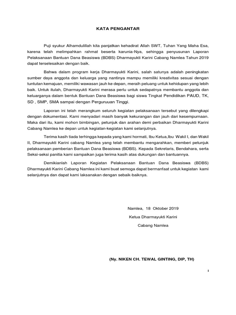 Laporan BDBS Namlea | PDF