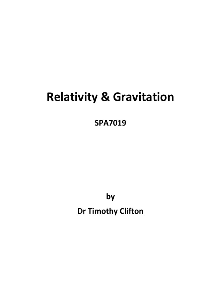 Relativity & Gravitation | PDF | General Relativity | Gravity